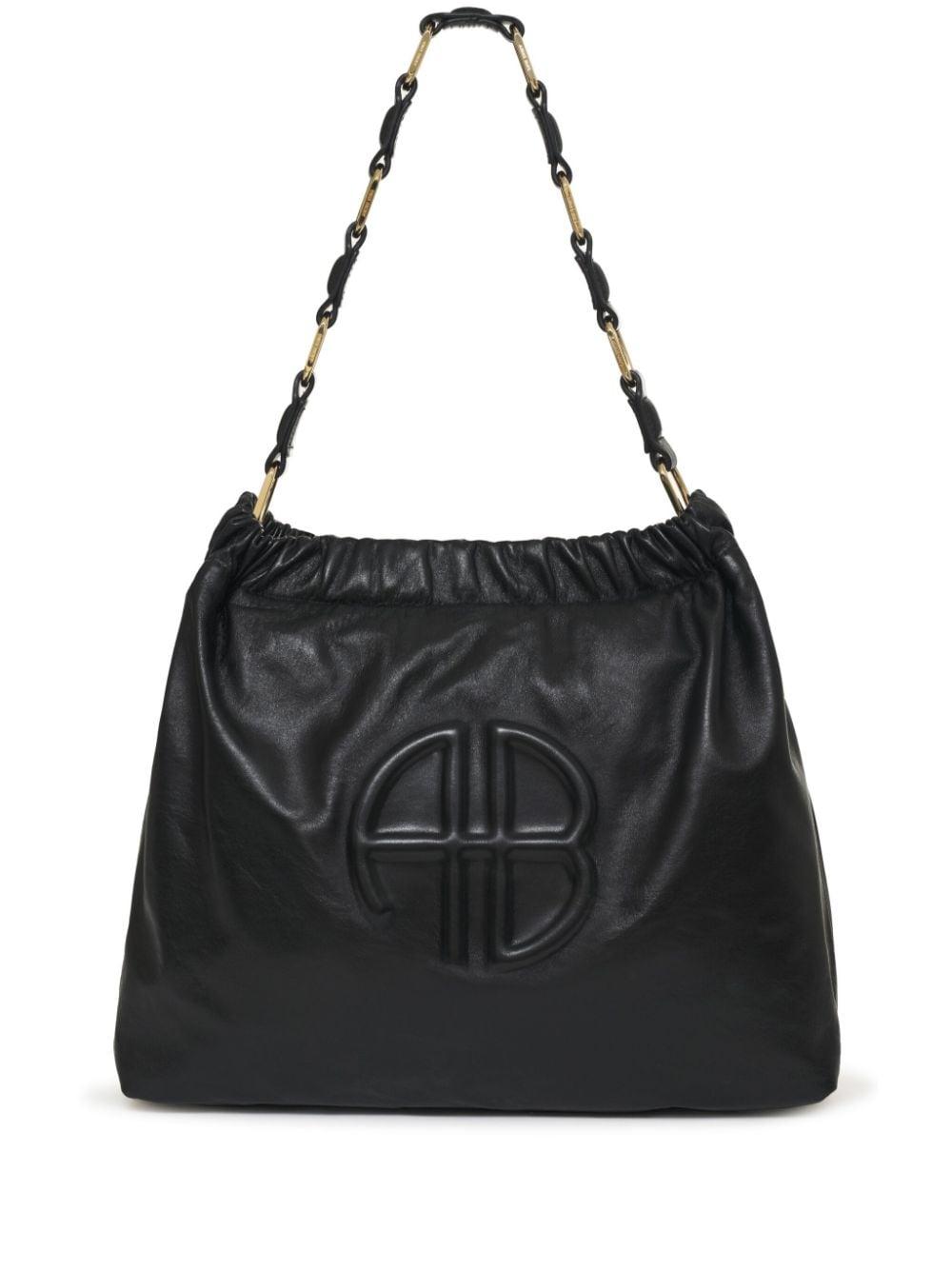 Anine Bing Kate Leather Shoulder Bag In Black Lyst