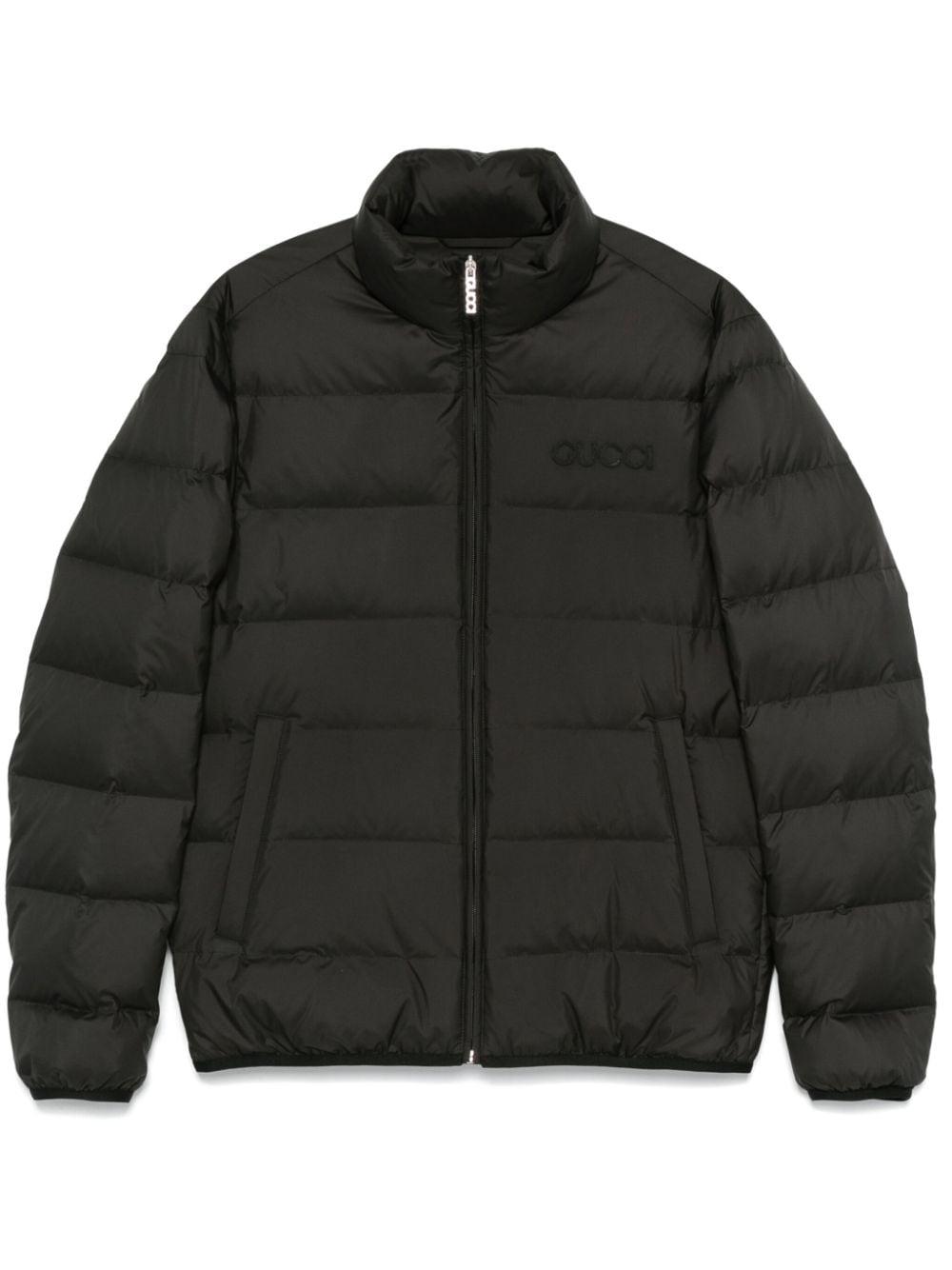 Gucci Logo-Embroidered Puffer Jacket in Black for Men | Lyst UK