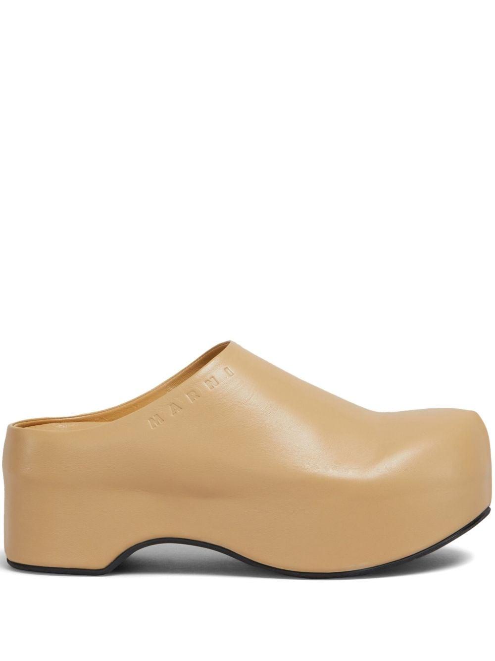 Marni Platform Clogs in Natural | Lyst