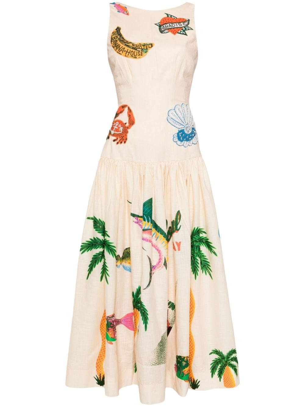 ALÉMAIS X Alan Berry Rhys Beaded Dress in White | Lyst UK