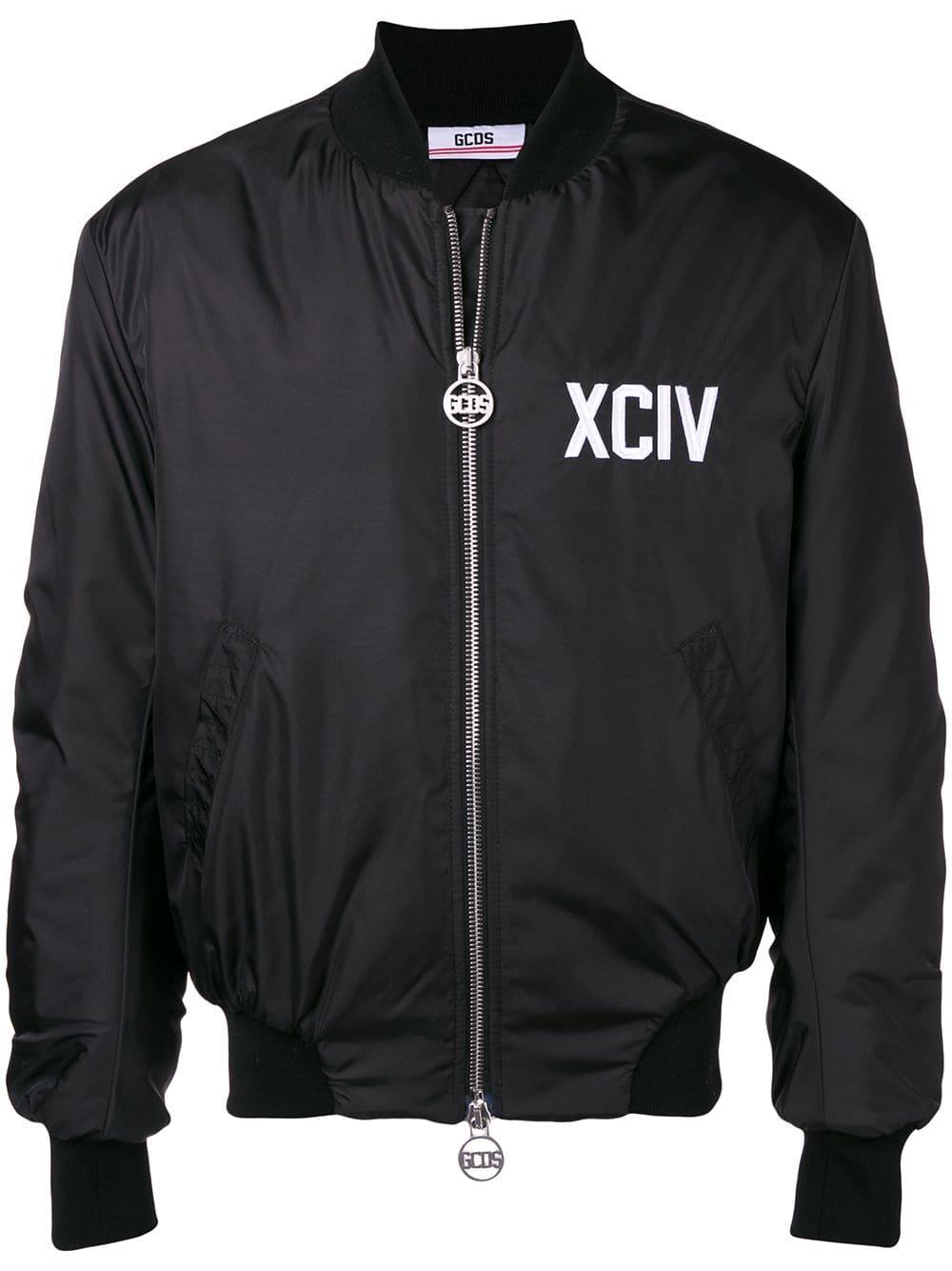 Gcds Logo Back Bomber Jacket in Black for Men - Save 49% - Lyst