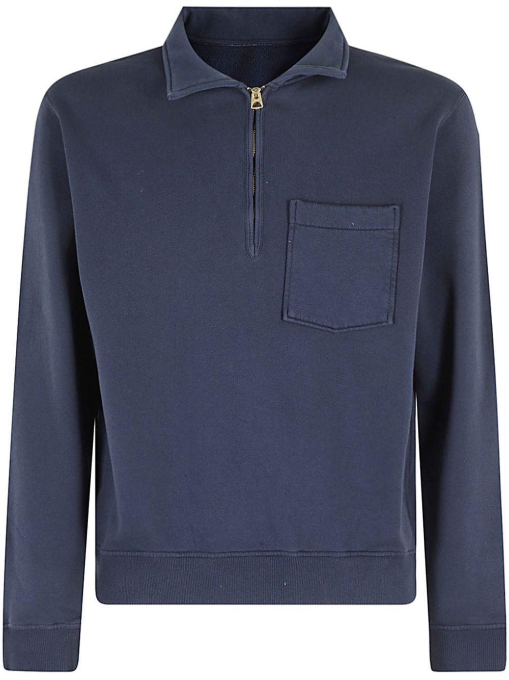 Fortela Half-Zip Cotton Polo Shirt in Blue for Men | Lyst