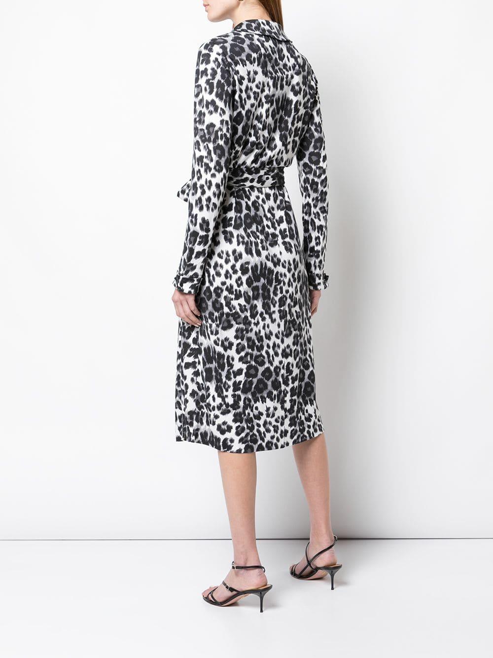 Diane Von Furstenberg Leopard Print Wrap Dress In Black Lyst
