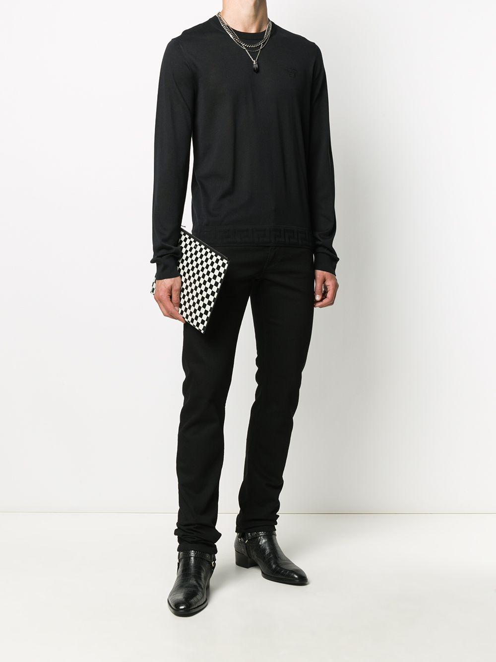 Versace Denim Medusa Embroidered Slim-fit Jeans in Black for Men - Save ...