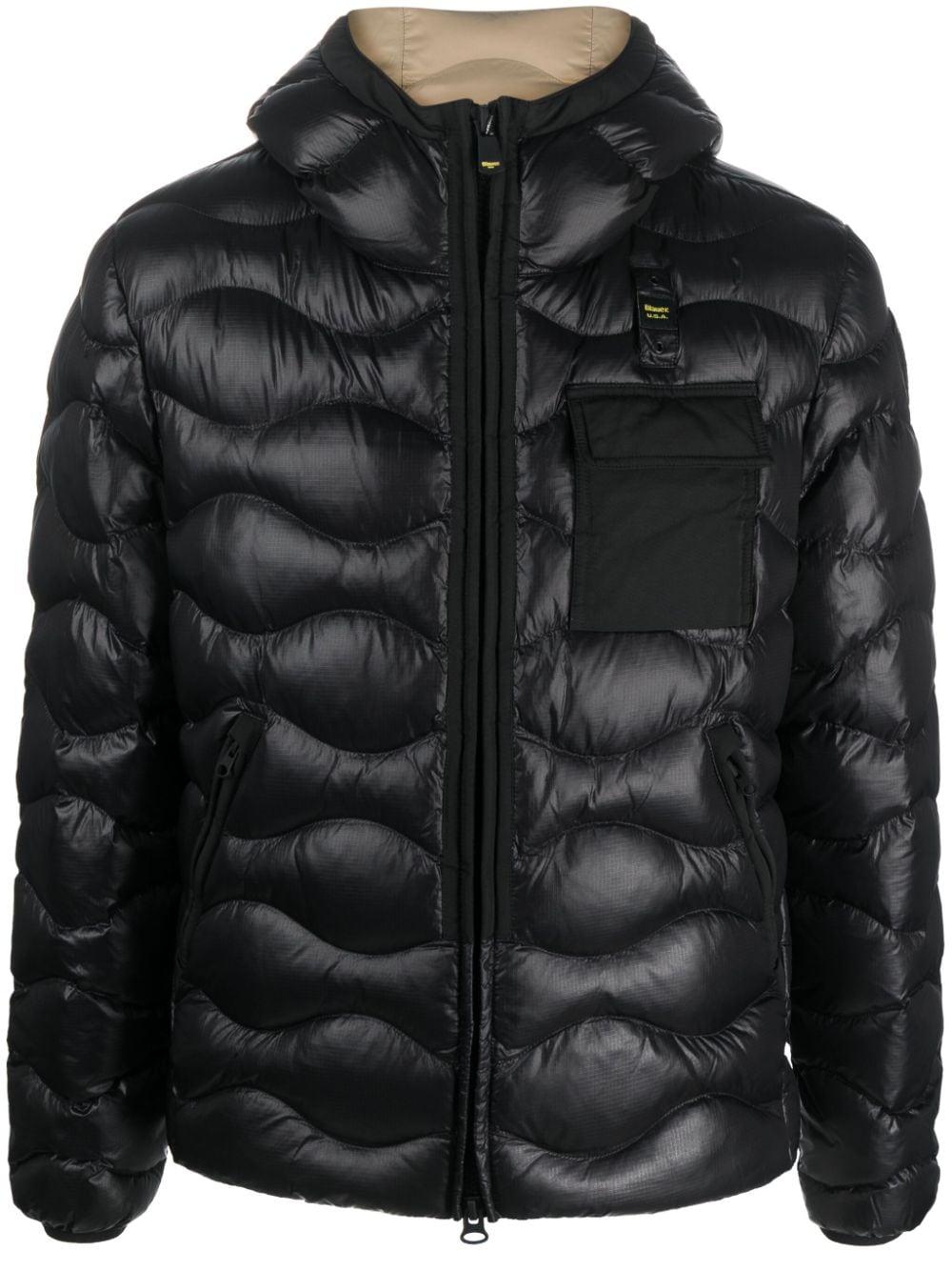 Blauer Bryant Hooded Quilted Puffer Jacket in Black for Men | Lyst