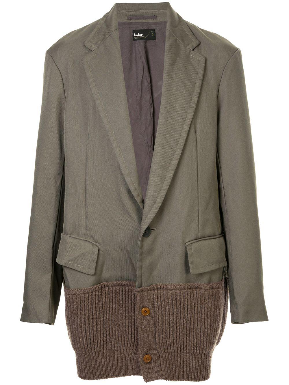 Kolor Single-breasted Hybrid Coat in Green for Men - Lyst