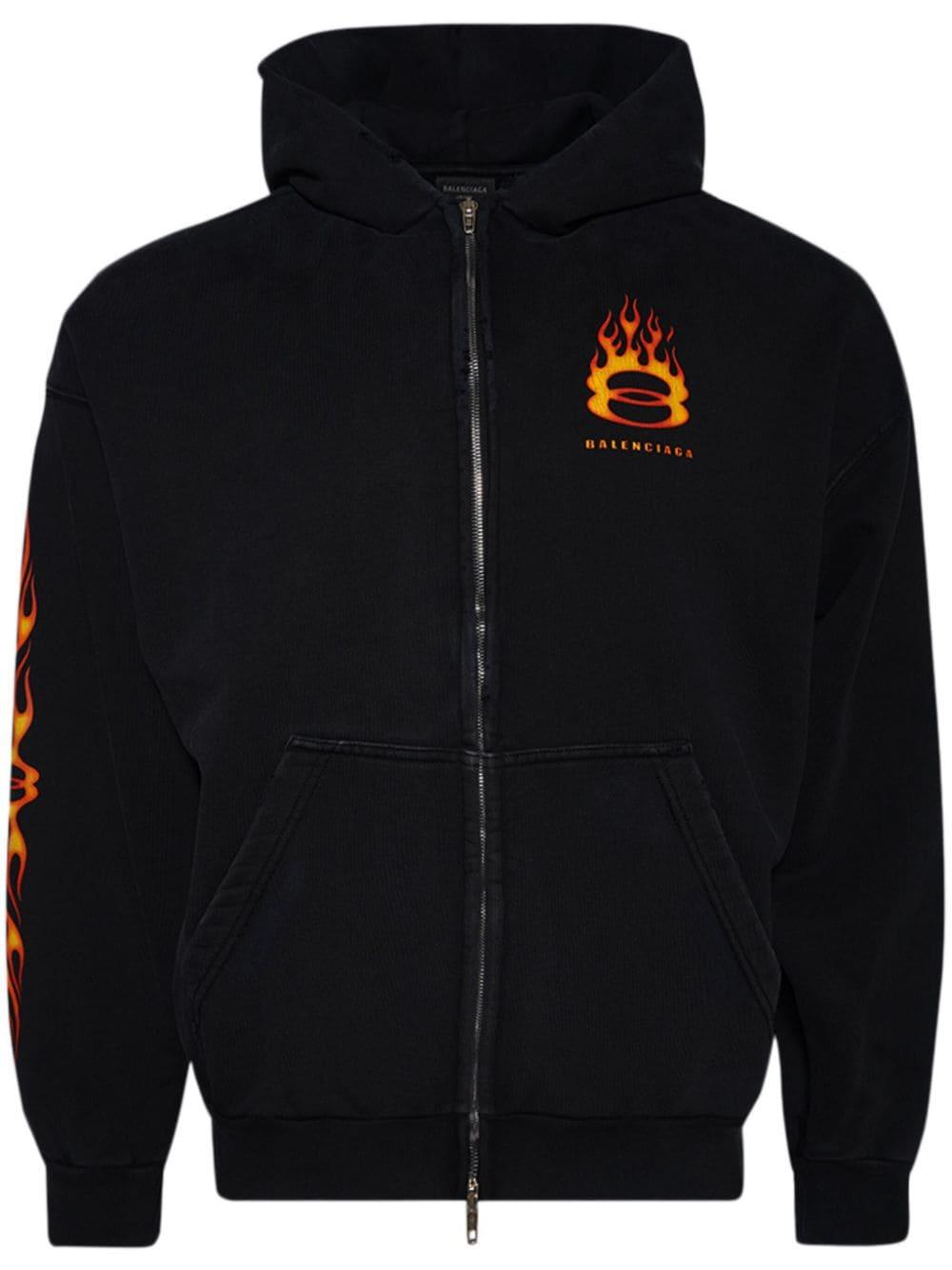 Balenciaga Burning Unity Zip-Up Hoodie in Blue for Men | Lyst