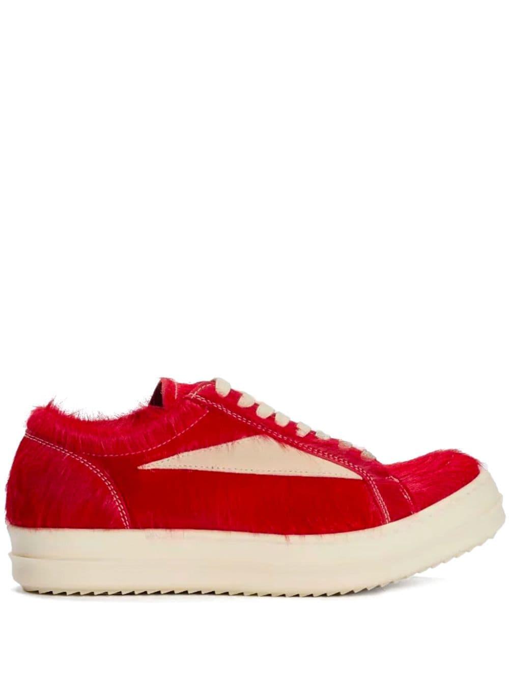 Rick Owens Fur Shoes Sneakers in Red | Lyst