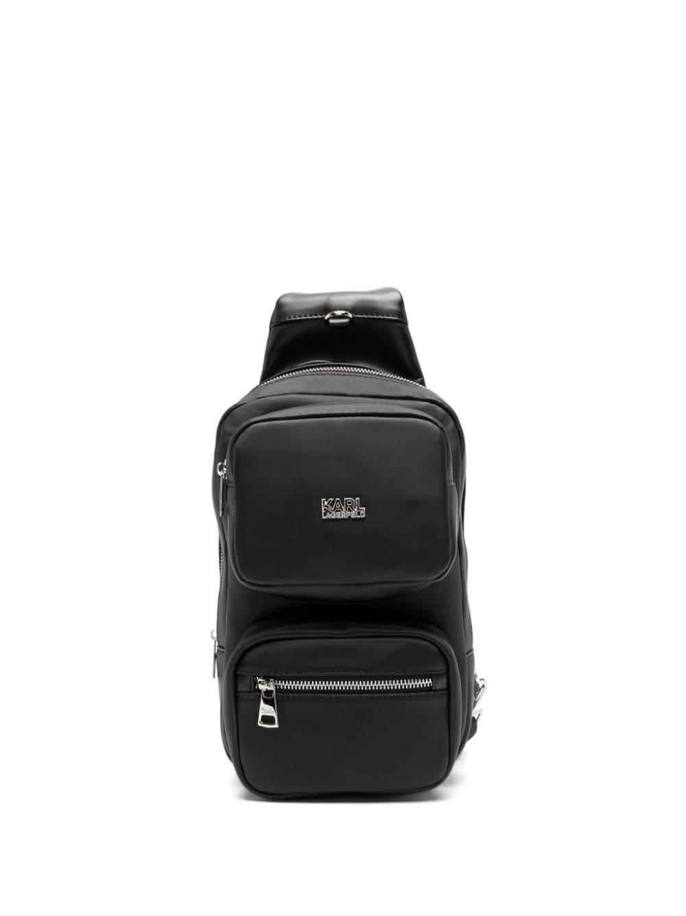 Karl Lagerfeld Logo-lettering Messenger Bag in Black for Men | Lyst