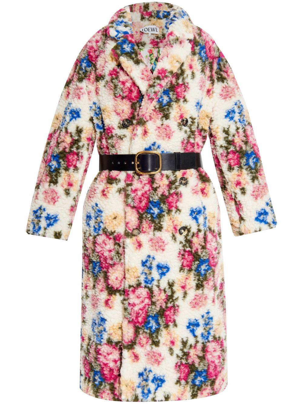 Loewe Double-Breasted Coat in Red | Lyst
