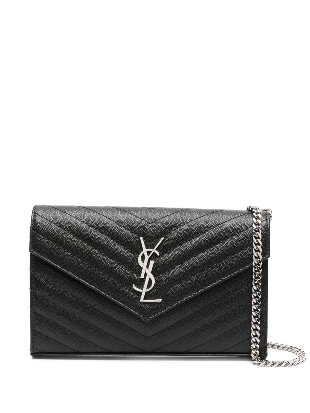 Saint Laurent Monogram Quilted Leather Clutch