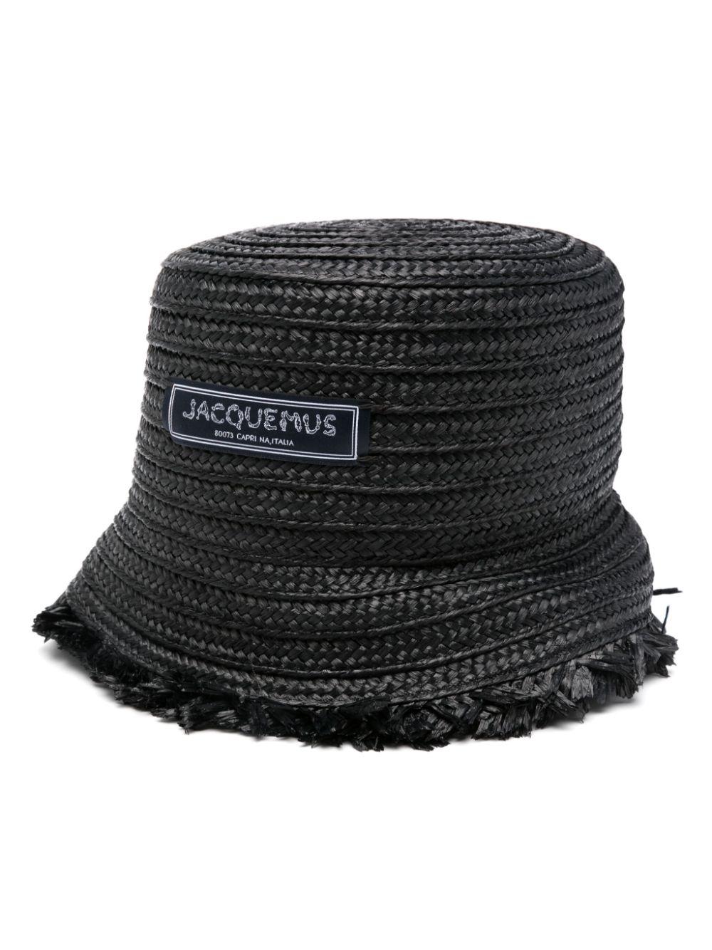 Jacquemus Interwoven Bucket Hat in Black | Lyst