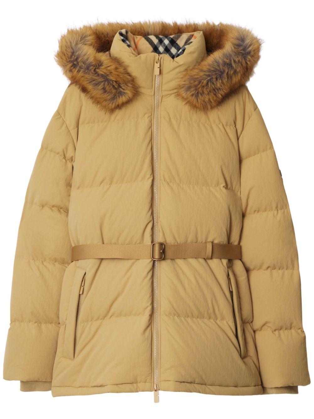 Burberry Puffer Jacket in Natural | Lyst