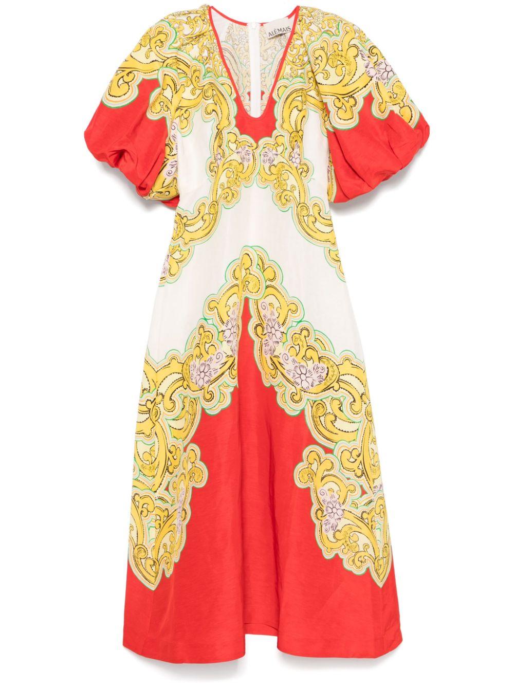 ALÉMAIS Sierra Midi Dress in Red | Lyst