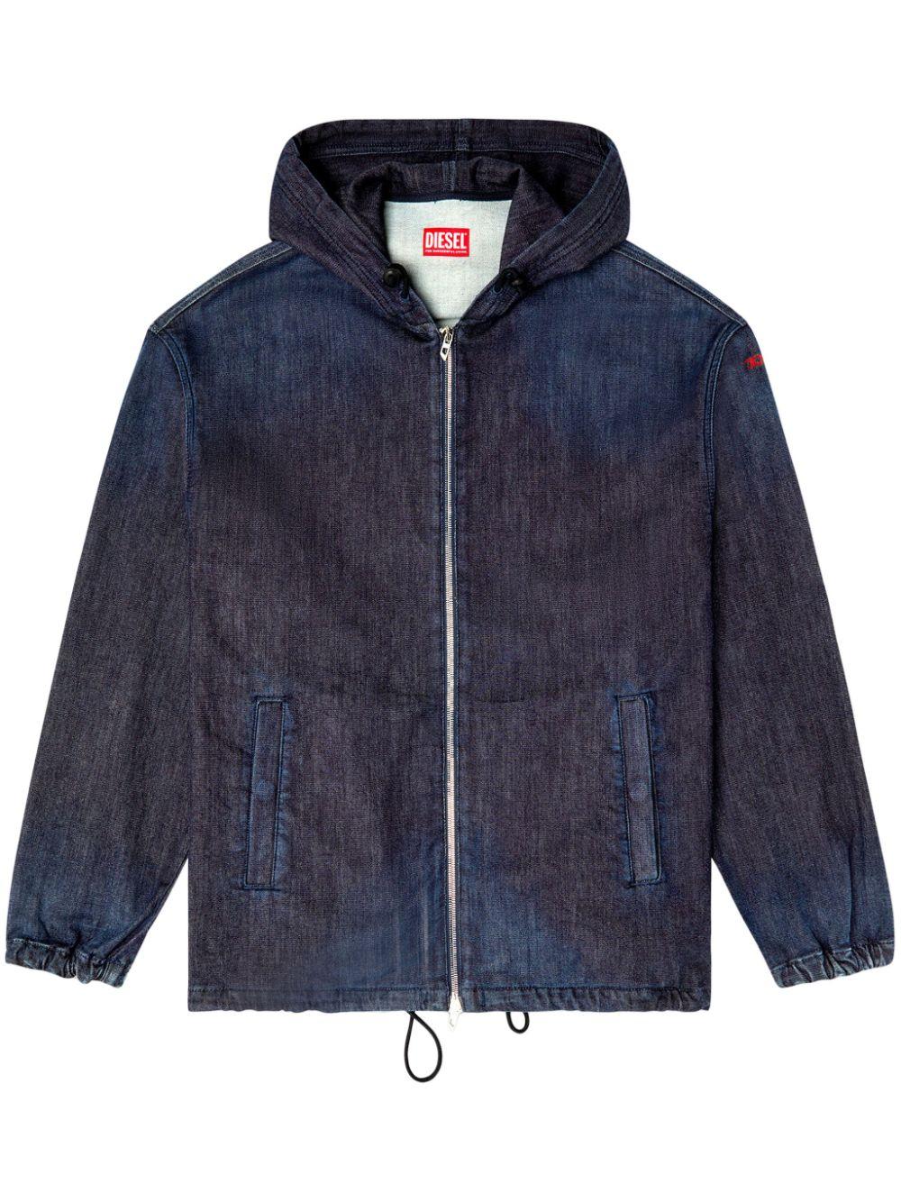 DIESEL Hooded Denim Jacket in Blue for Men | Lyst