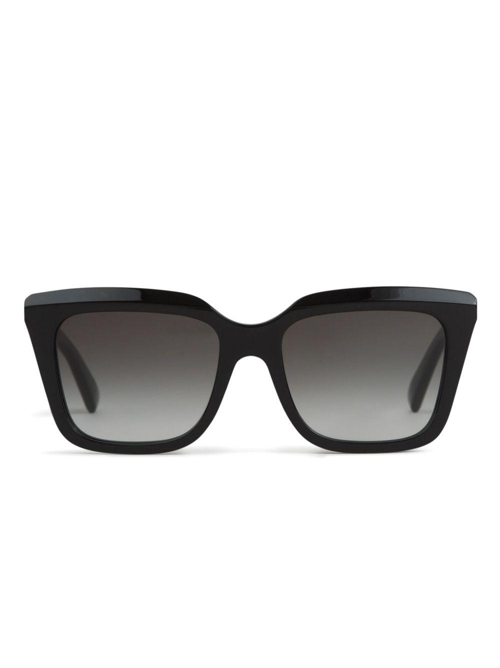 McQueen Rectangle-Frame Sunglasses in Black | Lyst UK