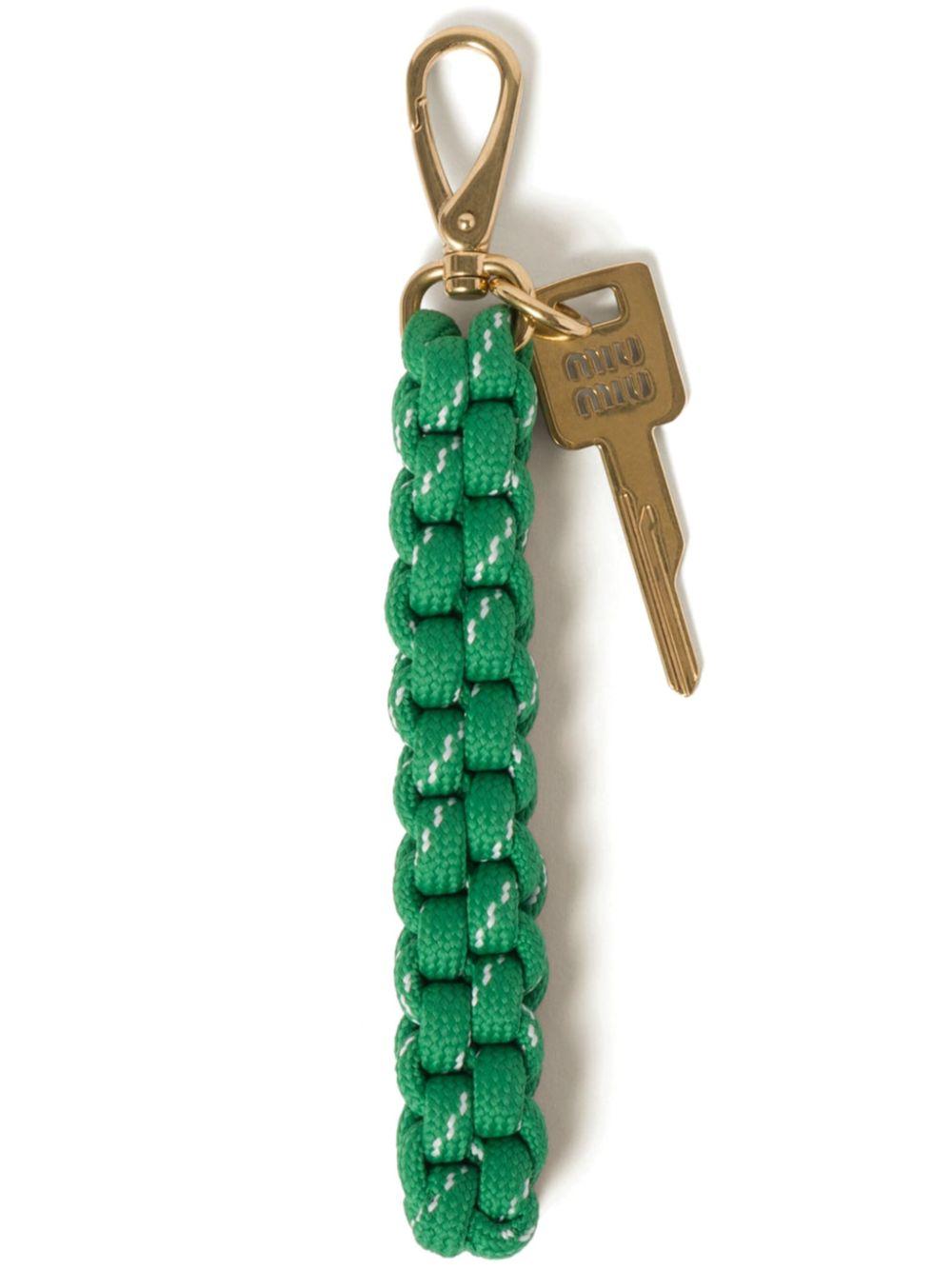 Miu Miu Braided Keyring in Green | Lyst