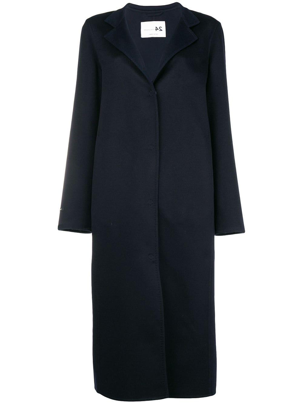 Manzoni 24 Wool Single Breasted Coat in Blue - Lyst