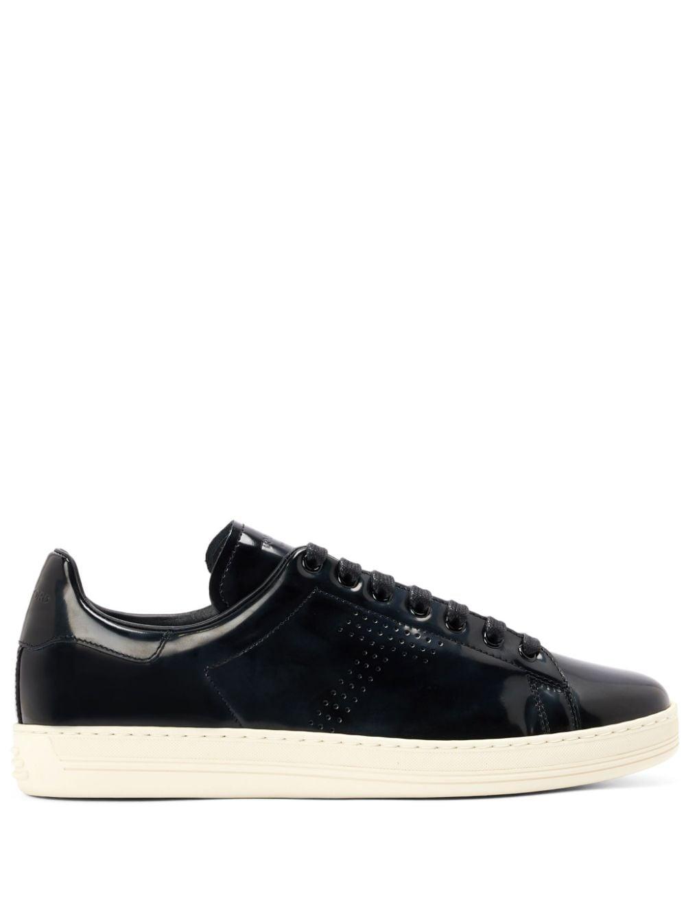 Tom Ford Warwick Patent-Leather Sneakers in Black for Men | Lyst