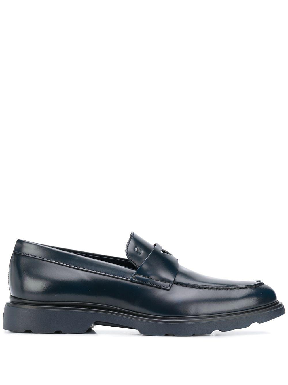 Hogan Leather Penny Loafers in Blue for Men - Lyst