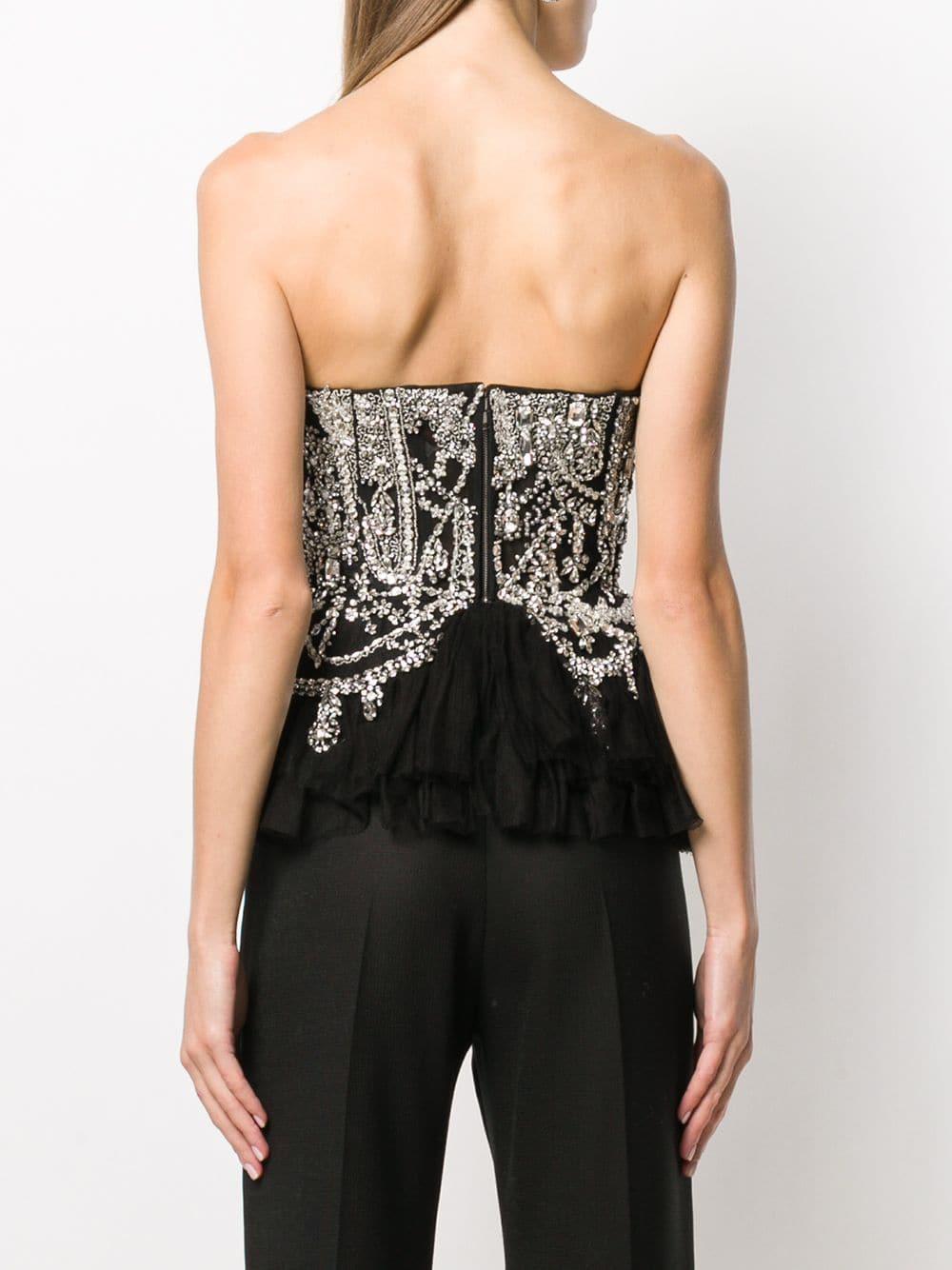Alexander Mcqueen Crystal Embellished Corset In Black Lyst
