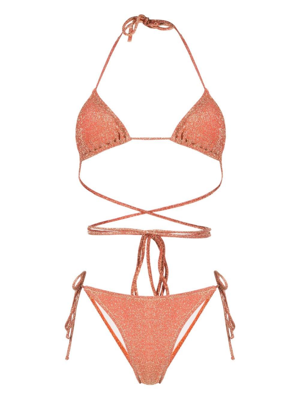 Reina Olga Miami Lurex Bikini Set In Pink Lyst Uk