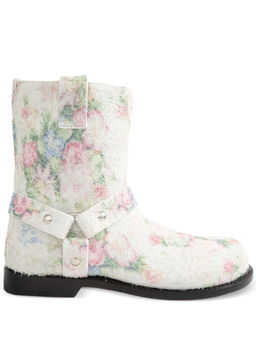 Loewe Campo Brushed Boots in White | Lyst