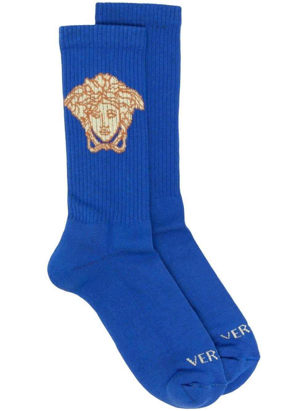 Versace Medusa Head-print Ribbed Socks in Blue for Men | Lyst Versace Medusa Head-print Ribbed Socks in Blue for Men | Lyst