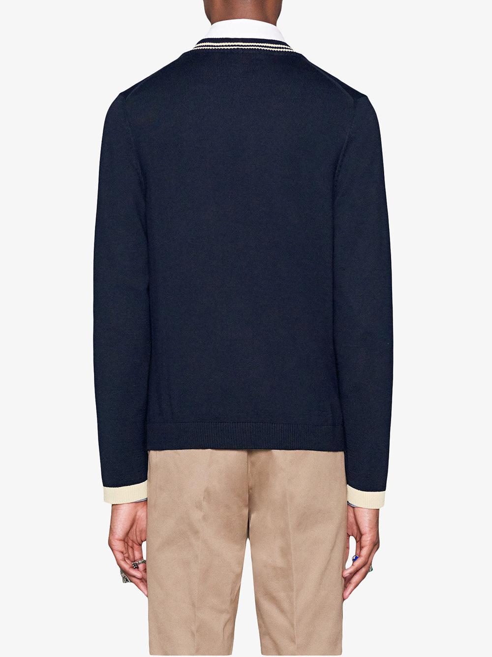 gucci-Blue-Cardigan-Wool-Knit- gucci-Blue-Cardigan-Wool-Knit-