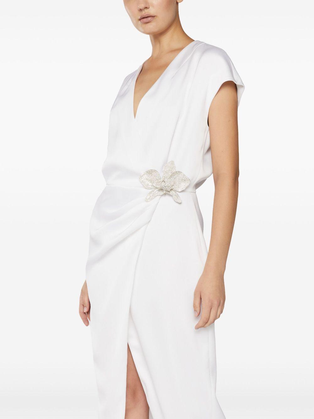 Genny Flower Brooch Maxi Dress in White Lyst UK