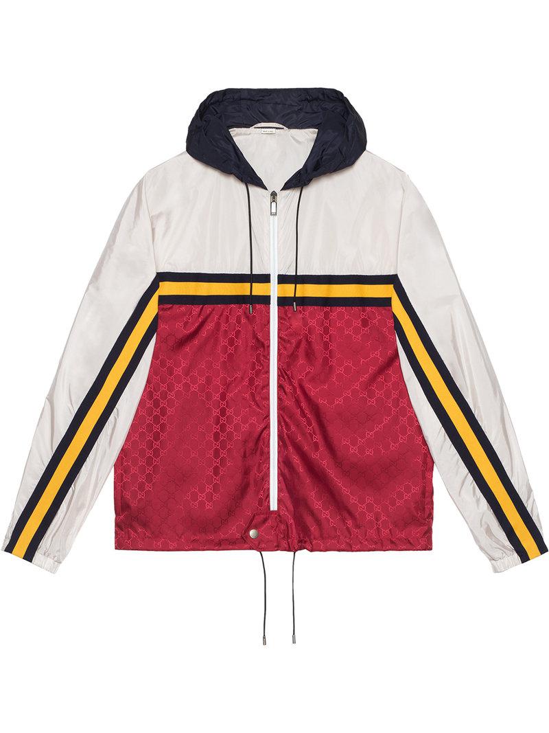 Gucci Nylon Jacket With "guccy" in White for Men - Lyst