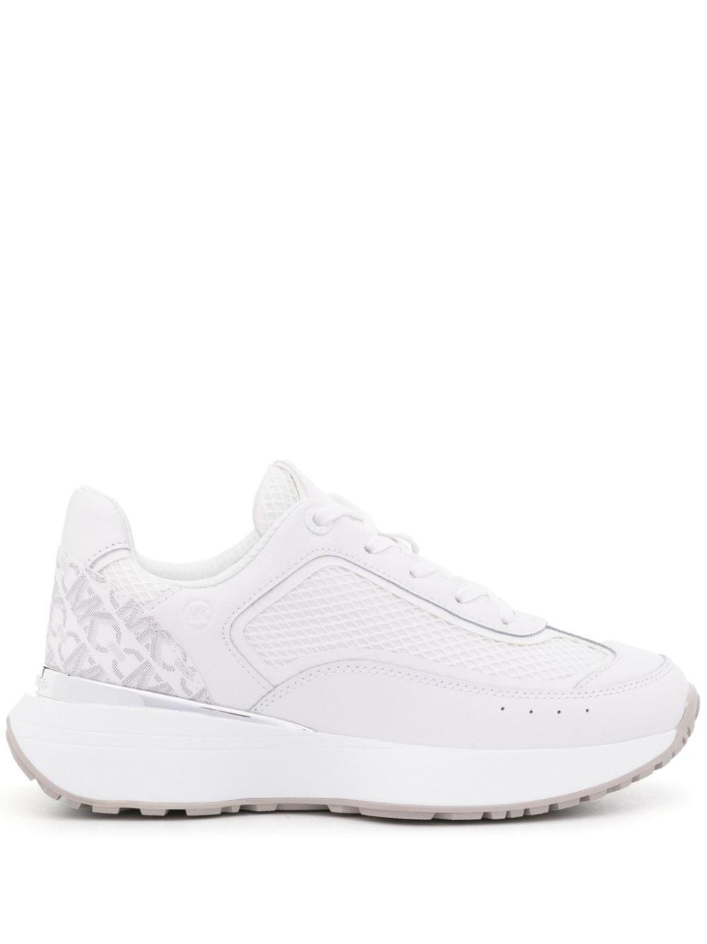 MICHAEL Michael Kors Monogram-Panel Leather Sneakers in White | Lyst