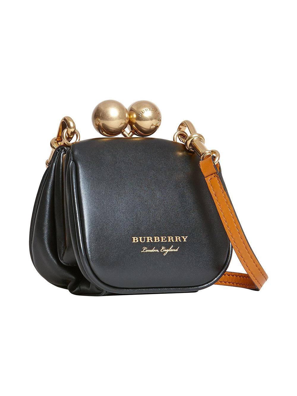 Burberry Cotton Mini Metal Frame Clutch Bag in Black - Lyst