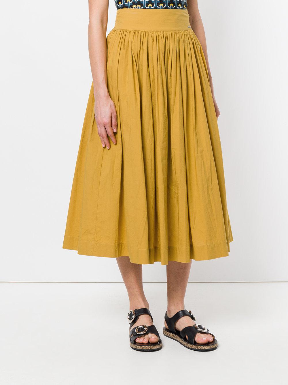Woolrich Cotton Midi Full Skirt in Yellow & Orange (Yellow) - Lyst