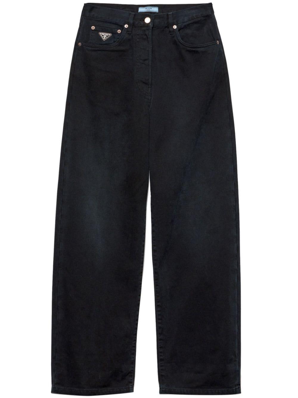 Prada Wide-Leg Selvedge Jeans in Blue | Lyst