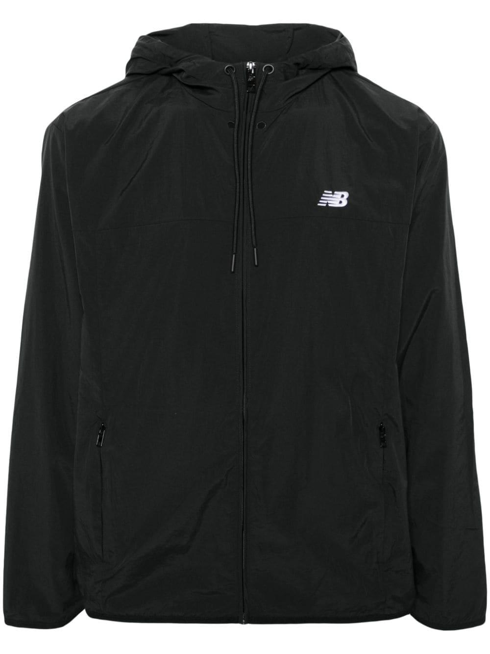 New Balance Athletics Woven Hooded Jacket in Black for Men | Lyst