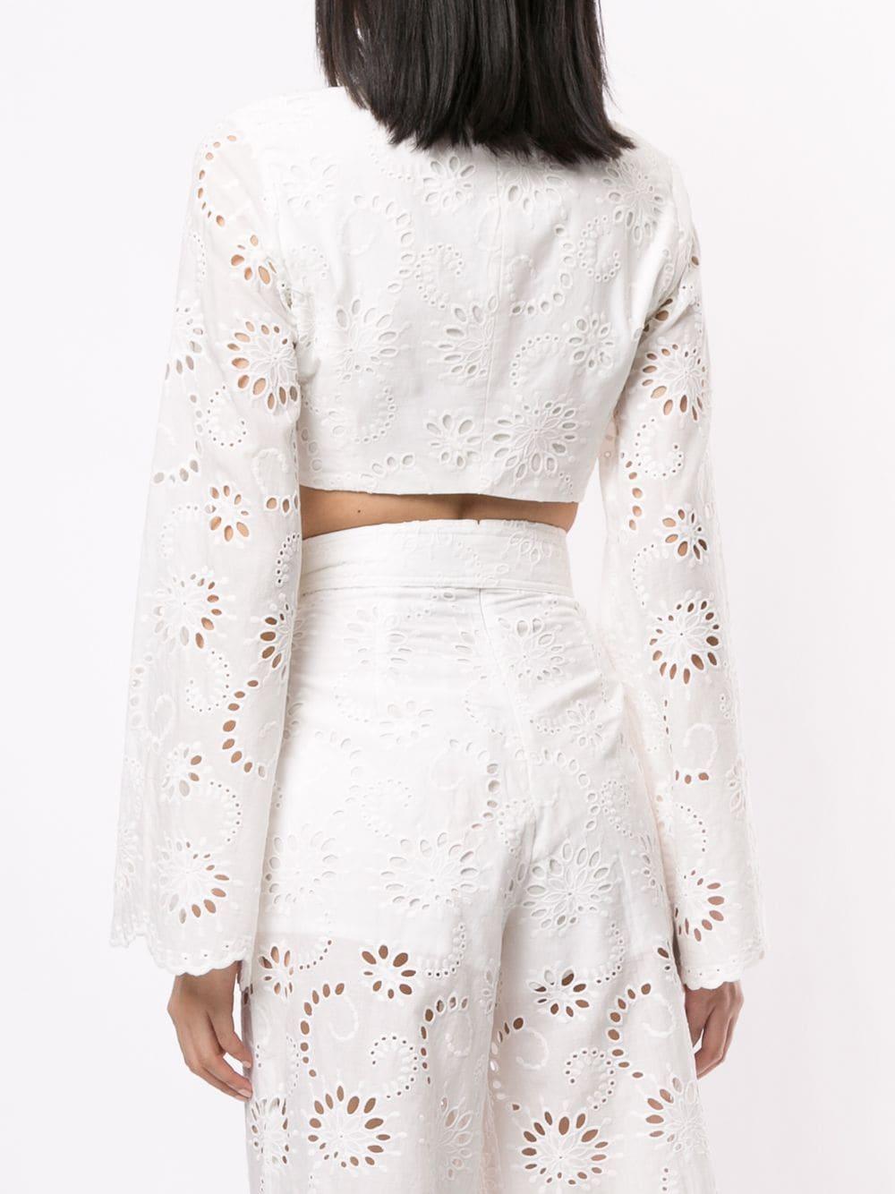 Alice McCALL Cotton Cloud Obscurity Cropped Blouse in White - Lyst