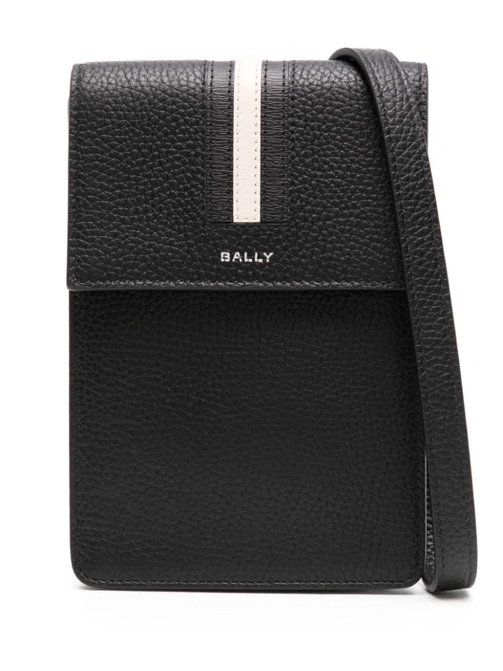 Bally Stripe Appliqué Logo Stamp Shoulder Bag in Black for Men | Lyst