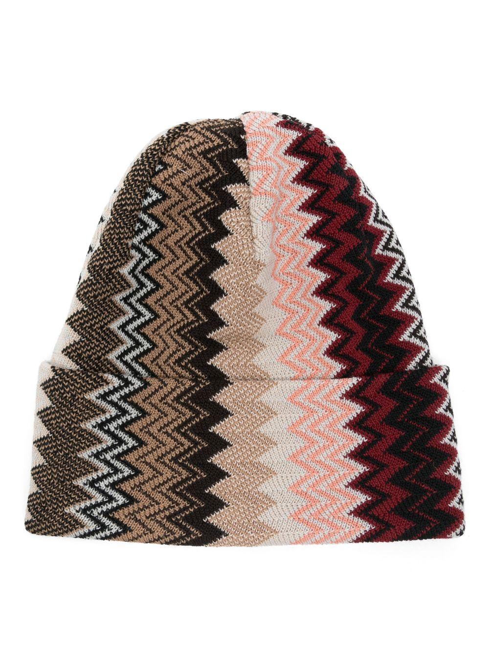 Missoni Zigzag-Woven Beanie Hat in Brown | Lyst UK