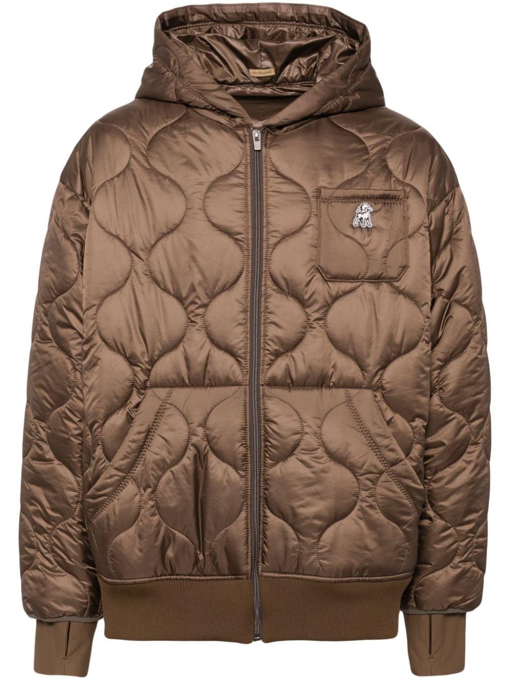 Undercover Appliqué Logo Down Jacket in Brown for Men | Lyst