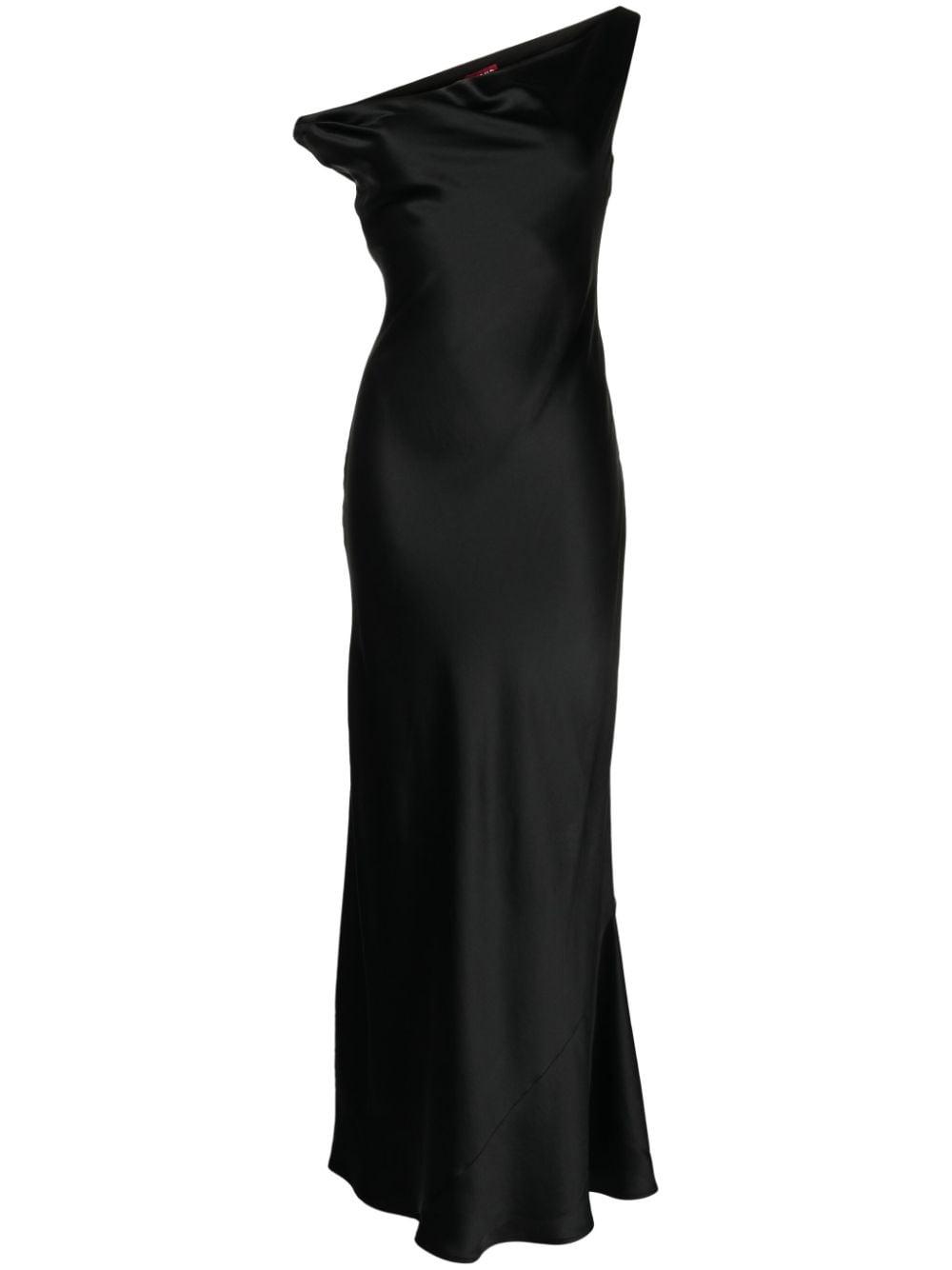 STAUD Ashanti One-Shoulder Maxi Dress in Black | Lyst