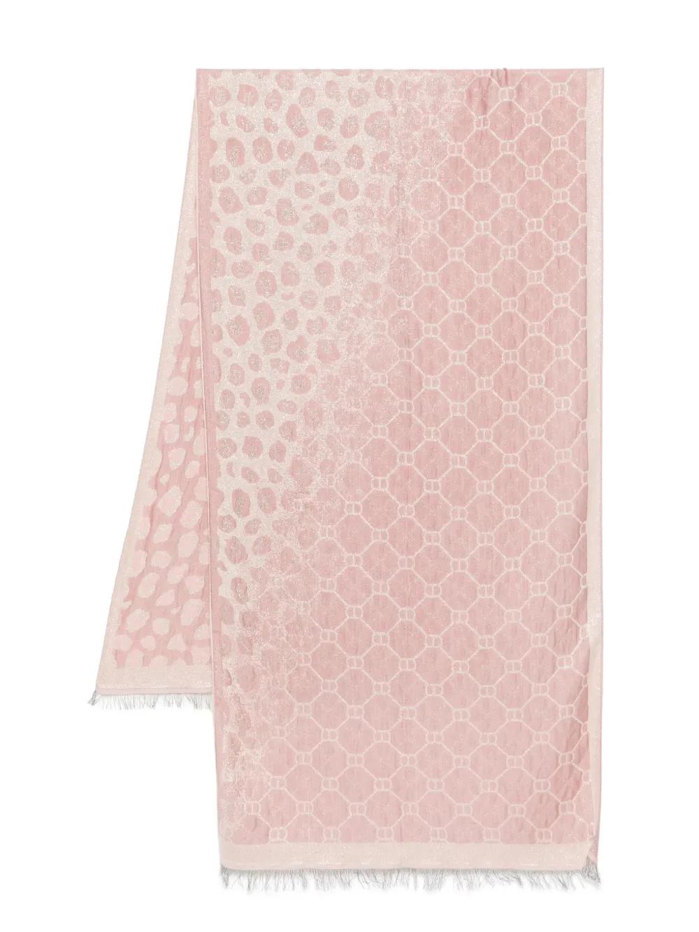 Twin Set Animal-Jacquard Scarf in Pink | Lyst UK