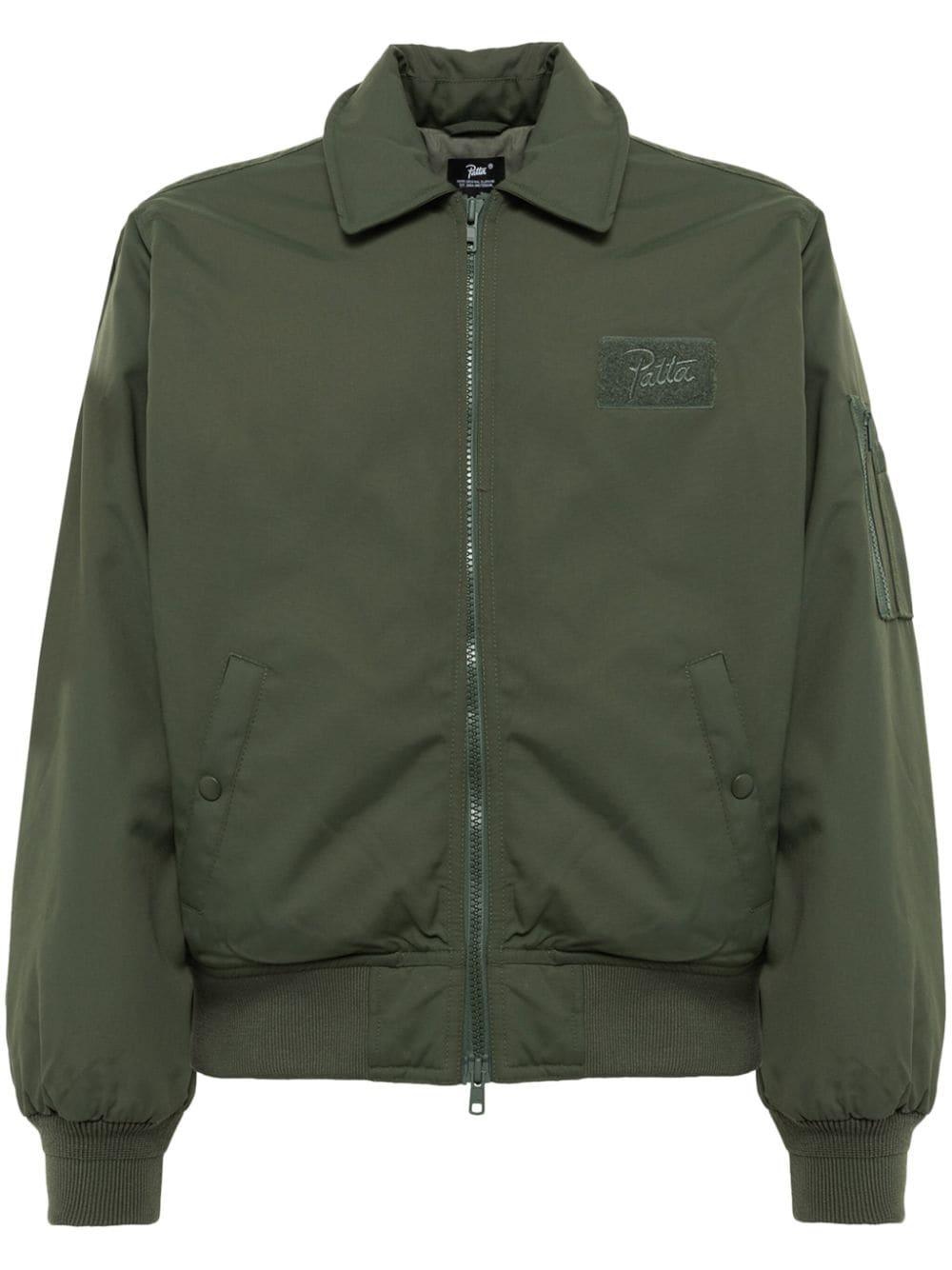 PATTA Jet Bomber Logo-patch Jacket in Green for Men | Lyst
