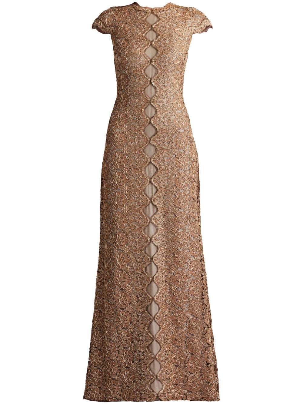 Tadashi Shoji Etters Gown in Brown | Lyst