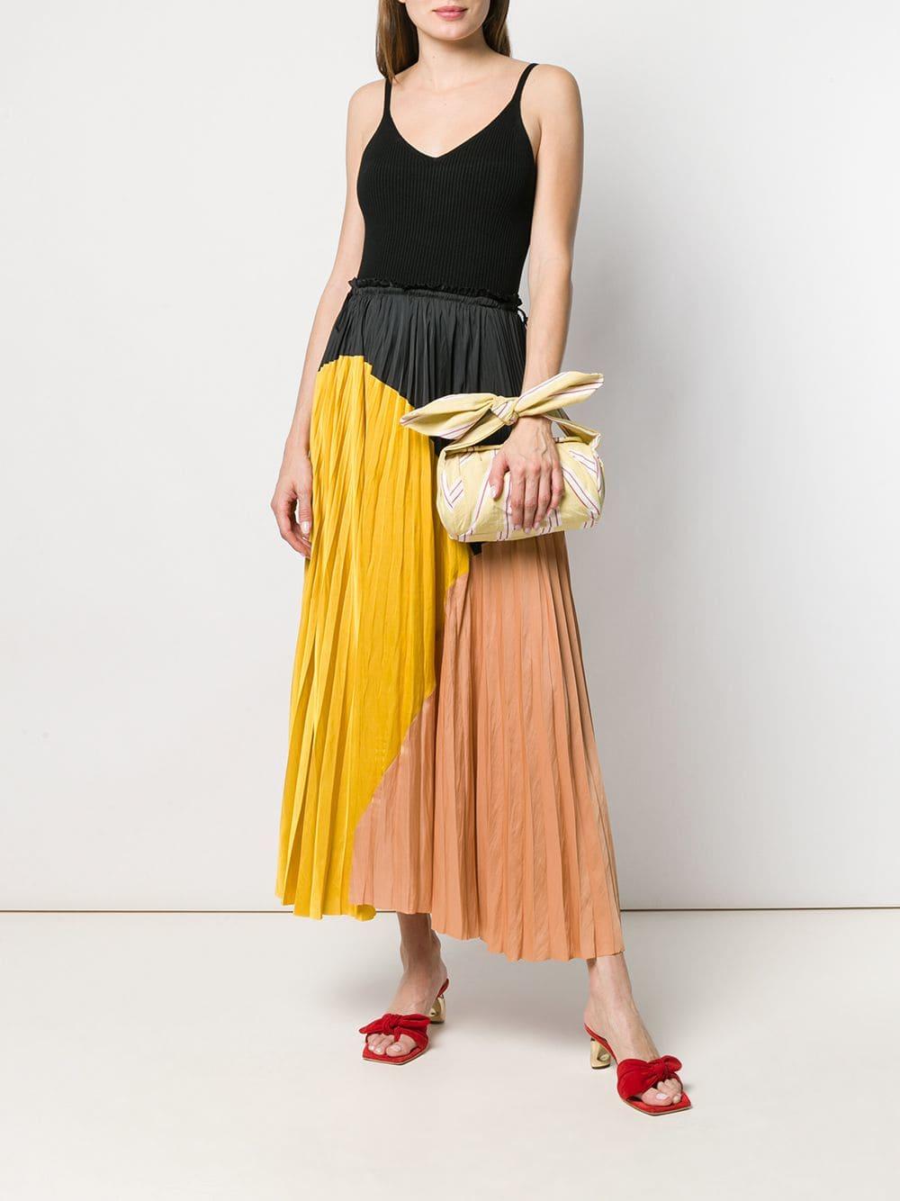 Colorblock multicolor pleated skirt sz 810 NWOT - aviatraining.uz