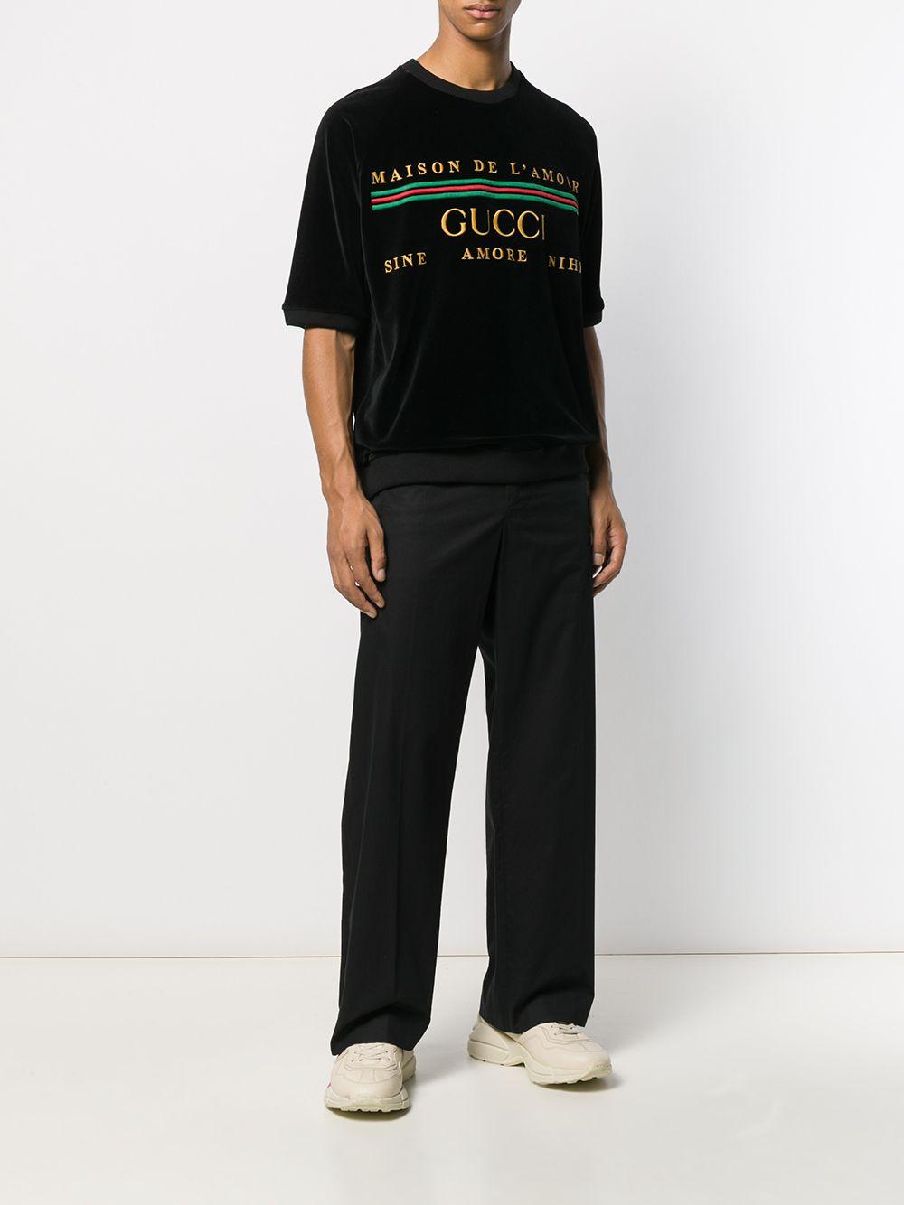 Gucci Velvet Maison De L'amour T-shirt in Black for Men Gucci Velvet Maison De L'amour T-shirt in Black for Men