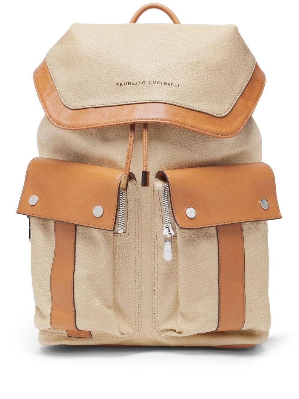 Brunello Cucinelli Vachetta Backpack in Natural for Men | Lyst