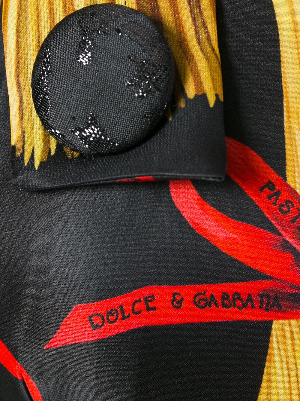 Dolce & Gabbana Silk Pasta Print Dress in Black - Lyst