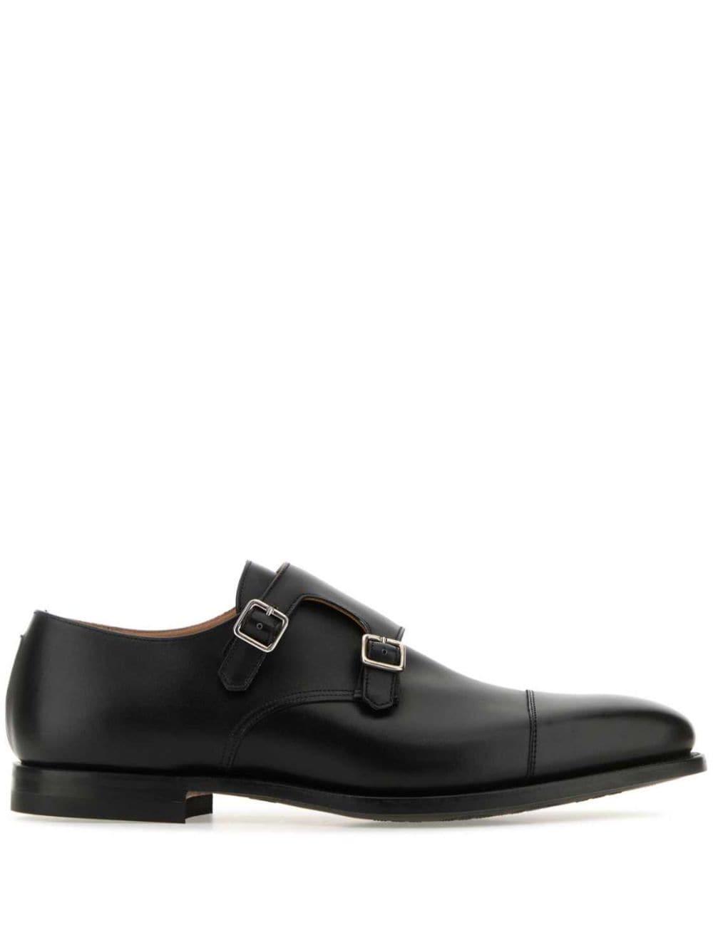 Crockett & Jones Leather Monk Shoes in Black for Men | Lyst