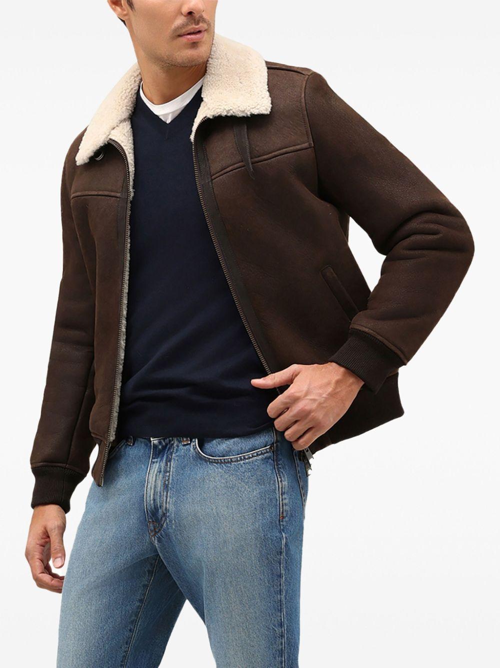 Boglioli Shearling-Collar Jacket in Blue for Men | Lyst